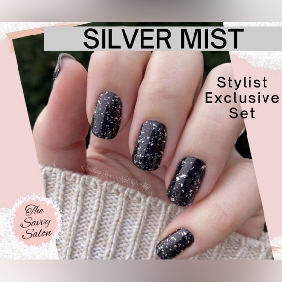 Color Street | Makeup | Rare Color Street Silver Mist Black Glitter ...